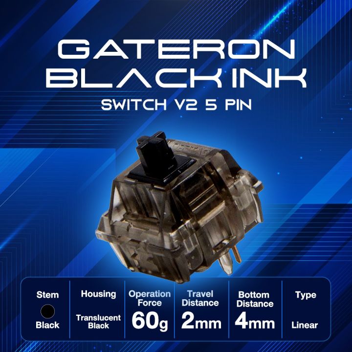 Gateron Ink Black V2 (10/35ชิ้น) สวิตช์ Mechanical Keyboard Linear ...