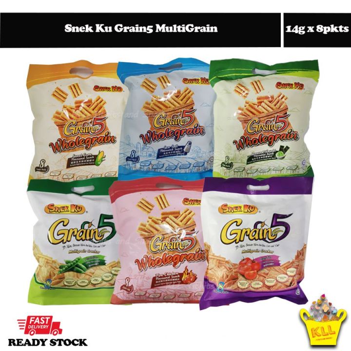 Snek Ku Grain5 MultiGrain 14g x 8pkts | Lazada