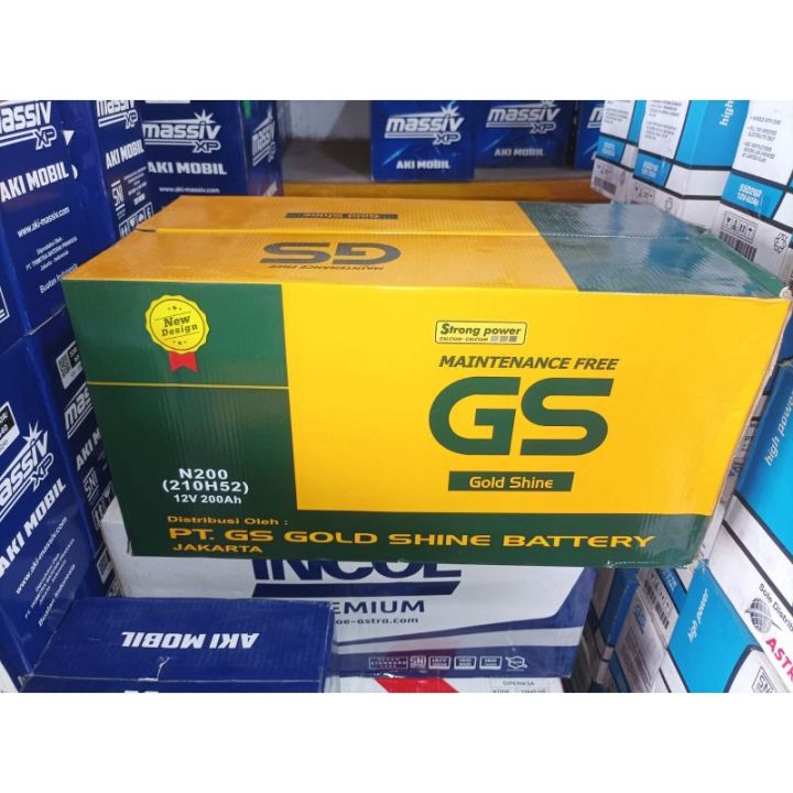AKI GS GOLDSHINE N200 MF KAPAL, GENSET AKI KERING 12 Volt 200 AH ...