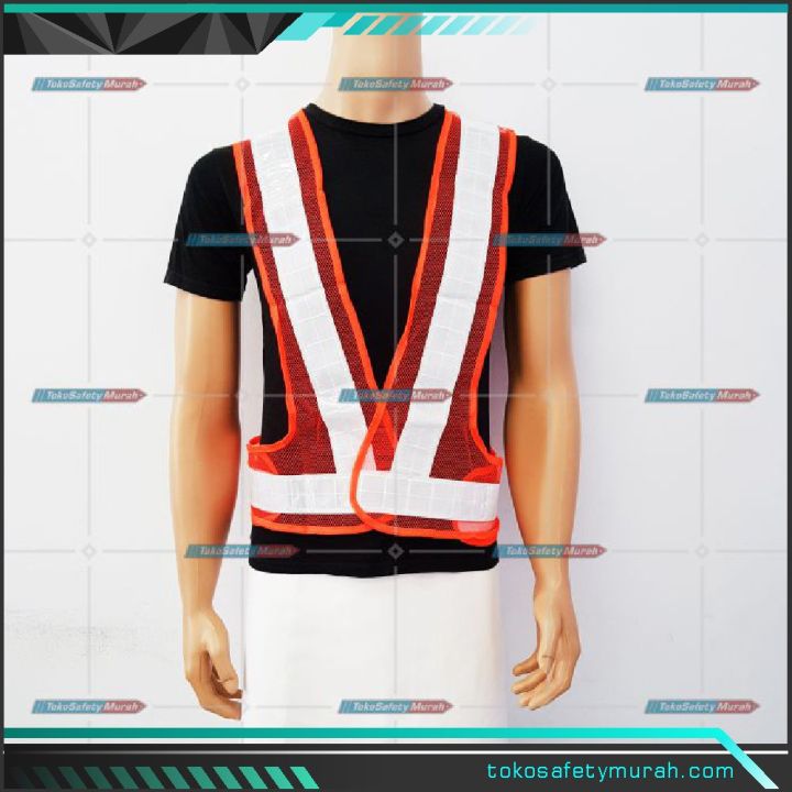 Rompi Kerja Rompi Safety Jaring V Guard Orange Scotlight Silver Murah ...