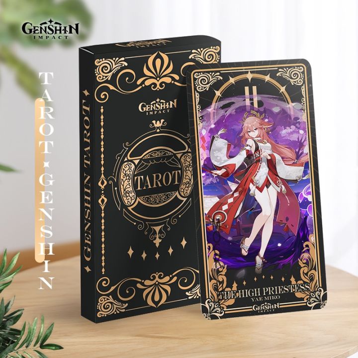 Comic Genshin Impact Tarot Card 22pcs/set Beelzebul Miko Kazuha Anime ...