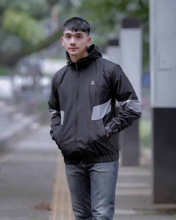 EG Jaket Zipper Hoodie Outdoor Kamsay Taslan Original Pria / Jaket ...