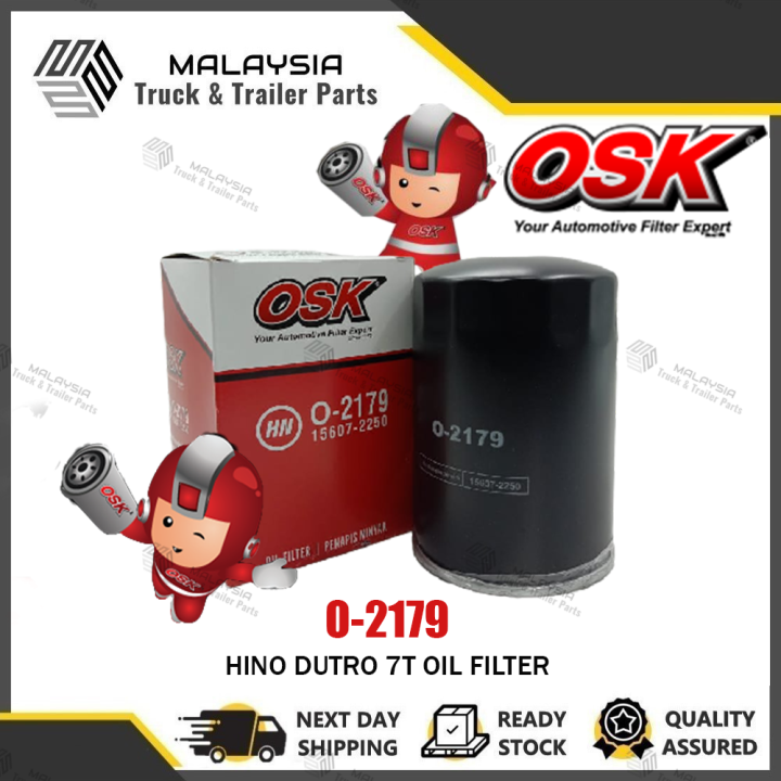 OSK O-2179 HINO DUTRO WU410 Engine WO4D OIL FILTER (15607-2250) | Lazada