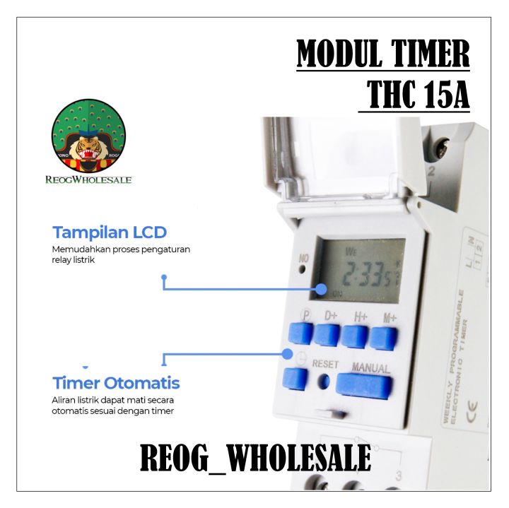 MCB Timer Programmable Switch Relay 16A 220V 2000W - THC15A - Putih ...