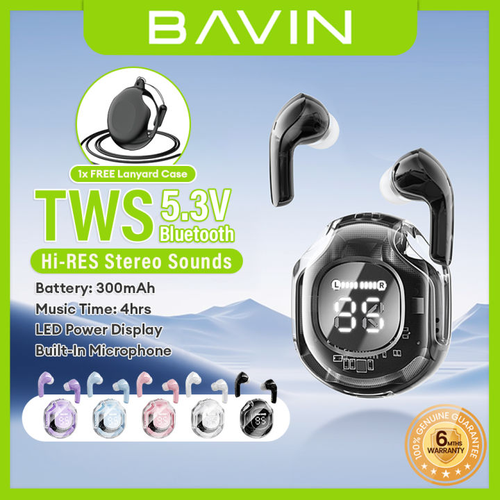 BAVIN BA66 HiFi TWS Earphone Wireless Bluetooth Stereo Audio Sounds ...