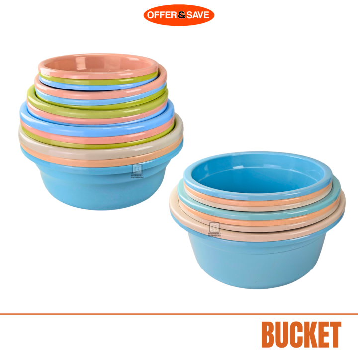 ONS Multipurpose Plastic Bucket Basin Minimalist | Lazada Singapore