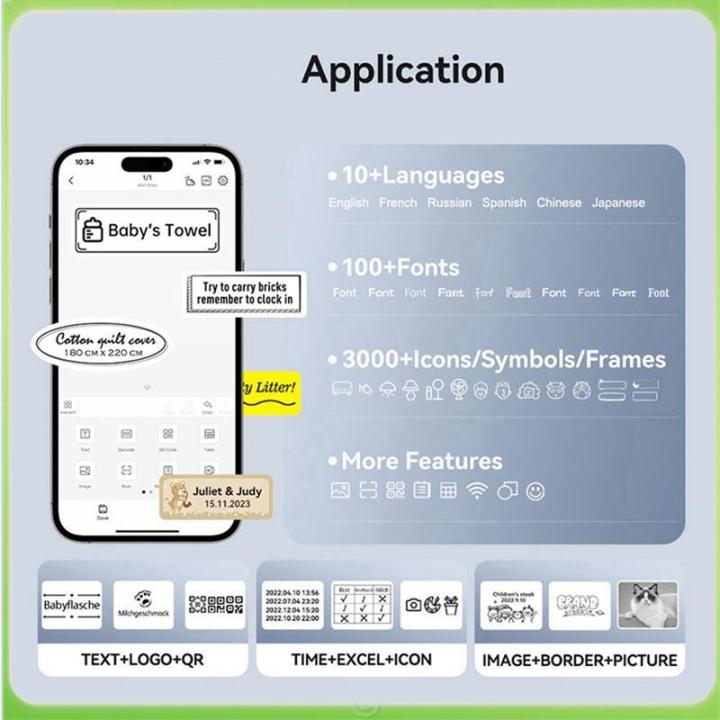 Kitchen Sticker Printing Printer D11 Label Printer 300DPI Bluetooth ...