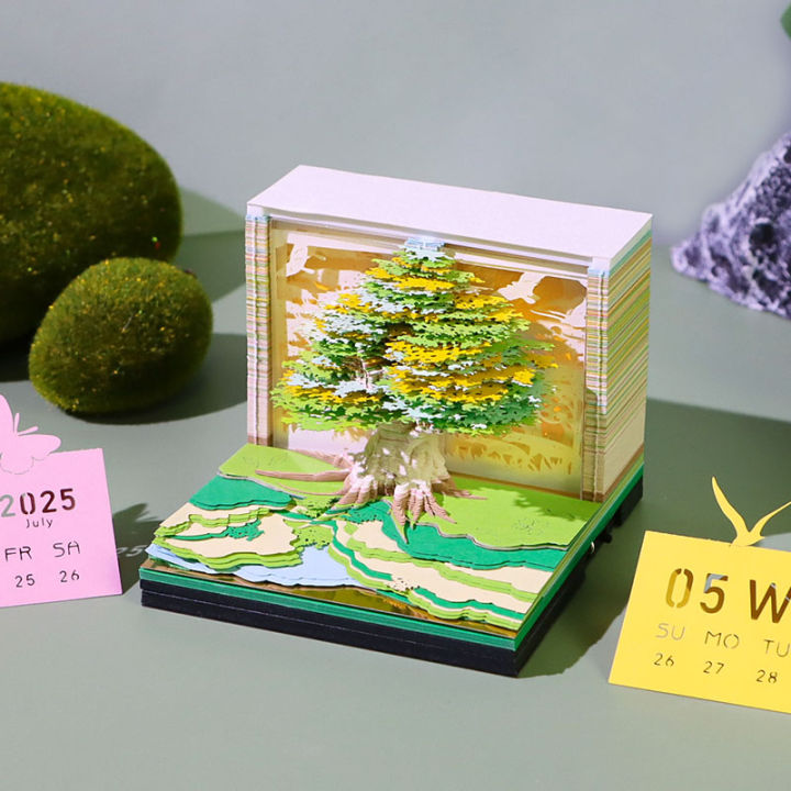 Ginca Time Piece Calendar 2026 Desk Calendar With LED Light 3D Tear ...