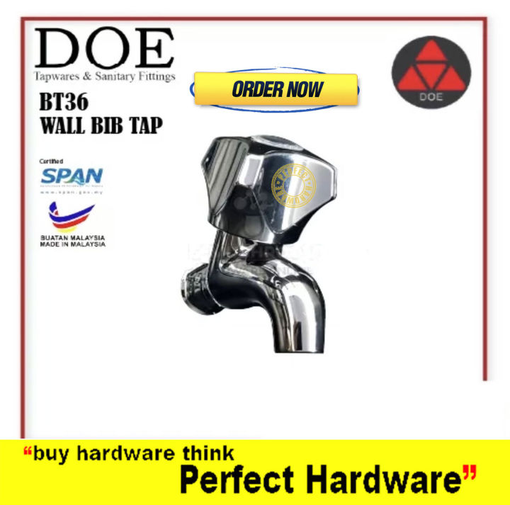 DOE BT36 RP Basic Series Wall Bib Tap Wall Tap Bathroom Tap | Lazada