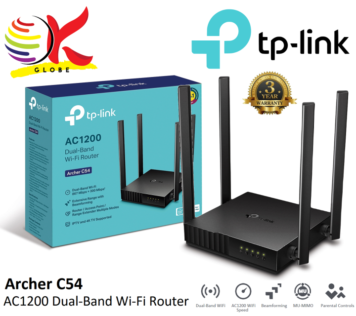 TP-LINK ARCHER C54 AC1200 DUAL-BAND MU-MIMO WI-FI ROUTER WITH MULTI ...