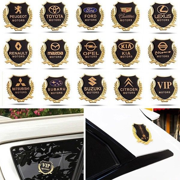1pcs 3D Metal Car Stickers Logo Side Window Emblem Decals For Toyota ...