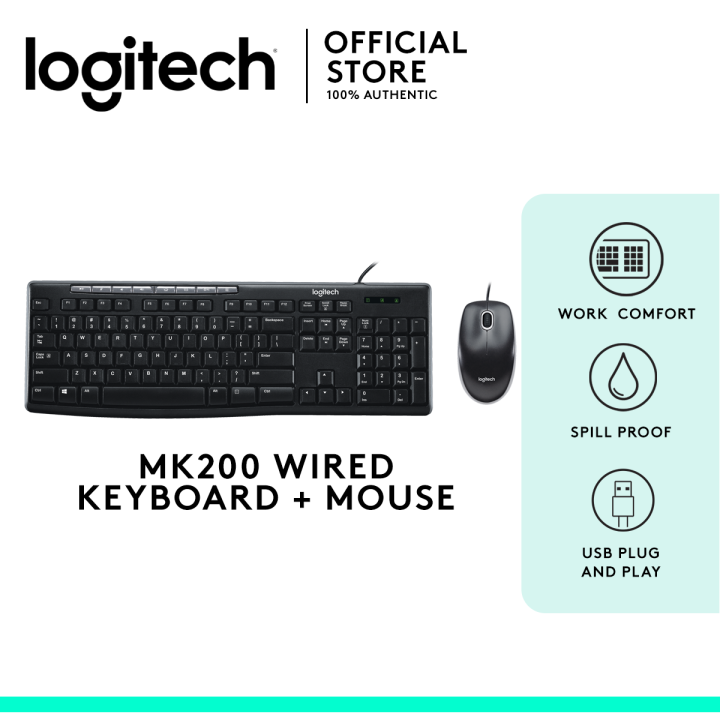 Logitech Media Combo Mk200 Full Size Keyboard And High Definition Optical Mouse Lazada Ph