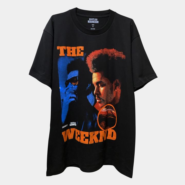 (Bootleg Mansion) "The Weeknd" Tee เสื้อยืดคอกลมแขนสั้นสีดำ สกรีนลาย The Weeknd | Lazada.co.th