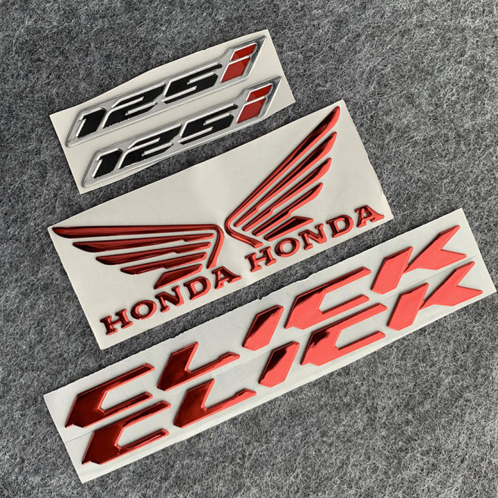 6 PCS/SET 3D Soft Glue Logo Motorcycle Emblem For Honda Click 125i 150i ...