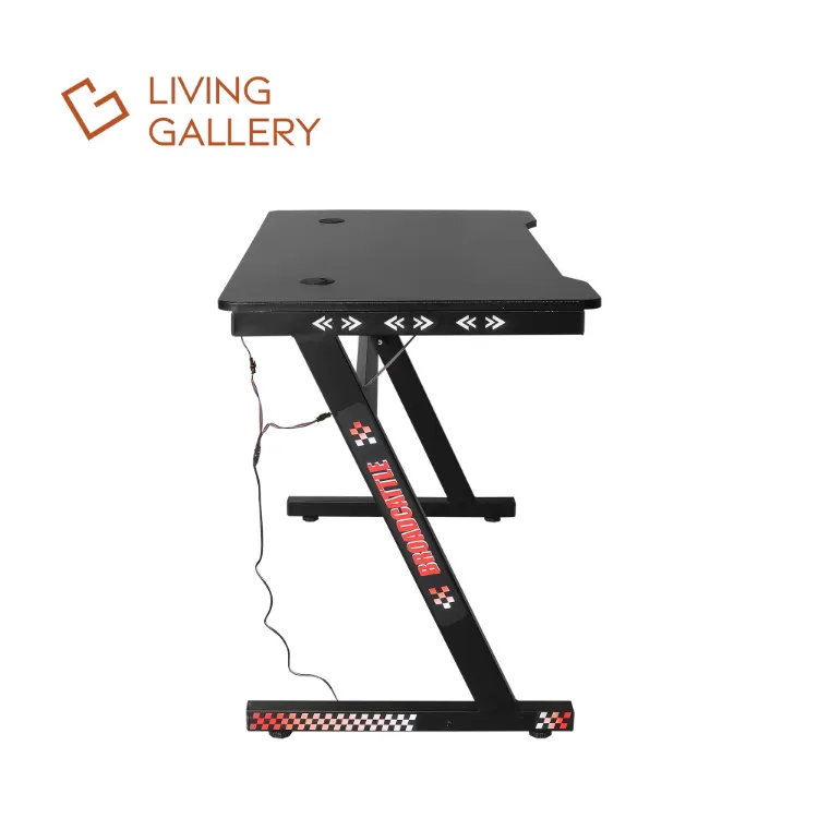 Living Gallery Gaming Table w/ LED Light | Ultra Sturdy Z-Shaped Design ...