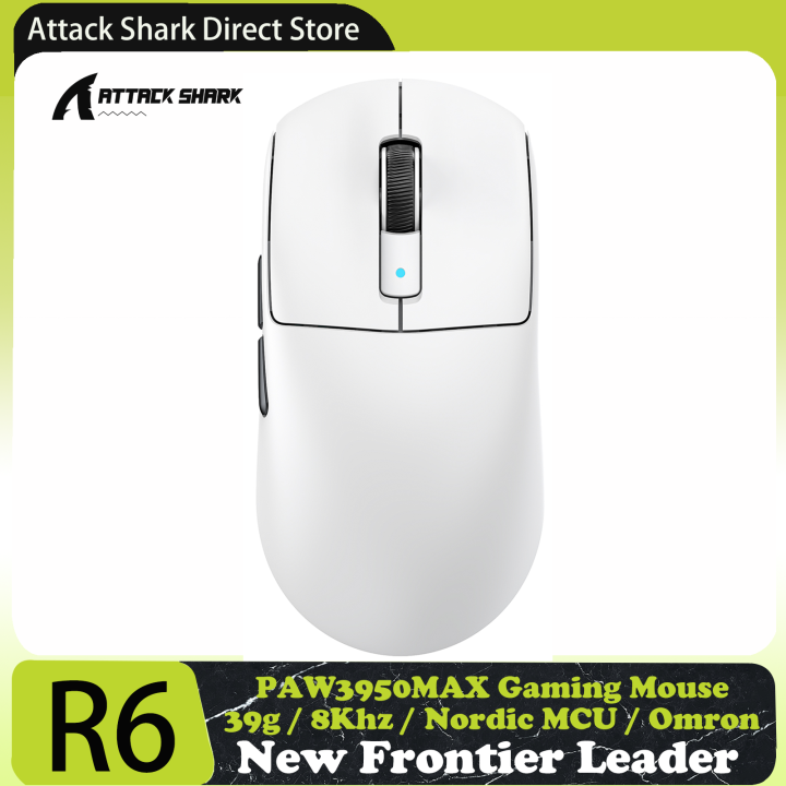 ATTACK SHARK R6 PAW3950MAX Wireless Gaming Mouse, 8Khz Polg, Ultralight ...