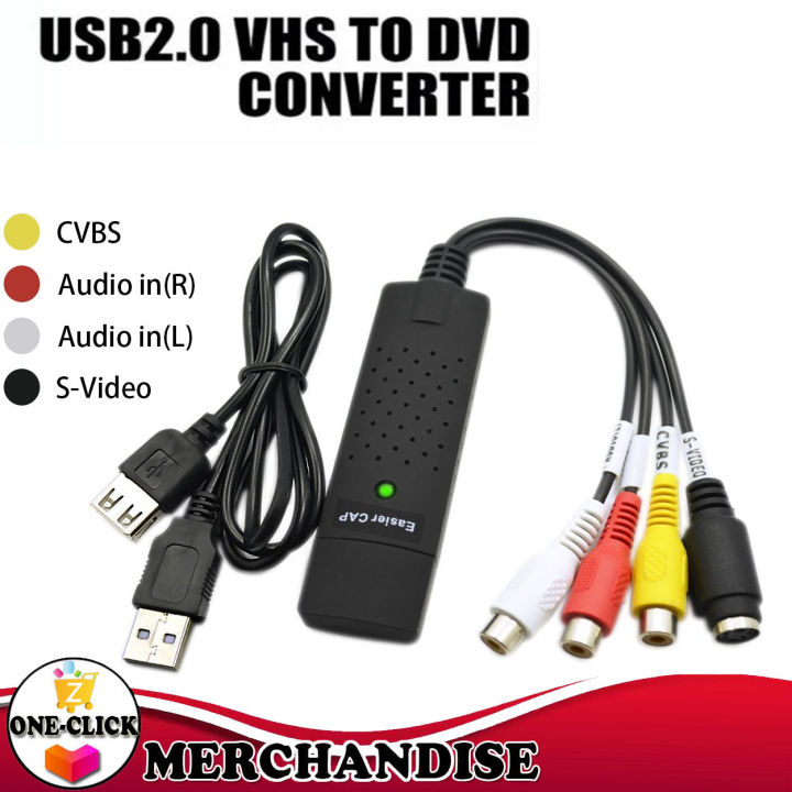 USB 2.0 Video DVR Adapter With Audio Capture Card TV DVD VHS Capture ...