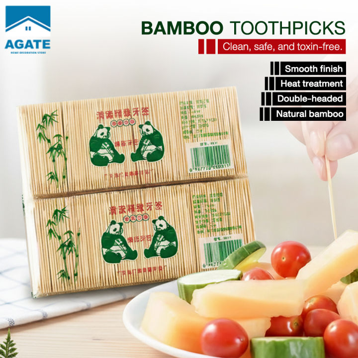 200/2000 PCS Bamboo Toothpick Fruit Single Sharp Tooth Sticks ...