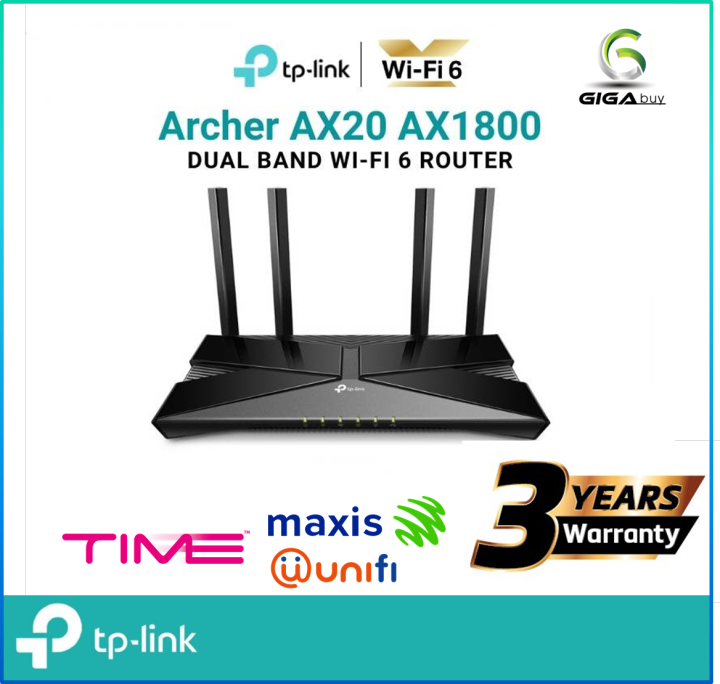 TP-LINK ARCHER AX20 AX1800 DUAL-BAND WIFI 6 ROUTER [ WIFI 6 STRONG ...