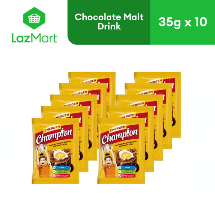 Energen Champion Chocolate Malt Drink 35g x 10 sachets | Lazada PH