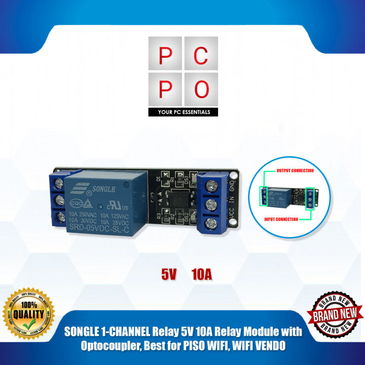SONGLE 1-CHANNEL Relay 5V 10A Relay Module with Optocoupler, Best for ...