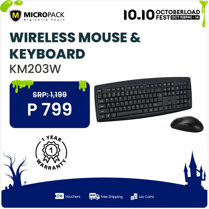 MICROPACK (KM-203W) - Wireless Keyboard and Mouse Combo KM-203W | Lazada PH
