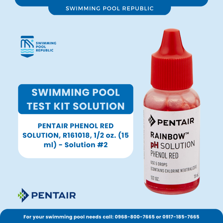 SWIMMING POOL TEST KIT SOLUTION, PENTAIR PHENOL RED SOLUTION, R161018 ...