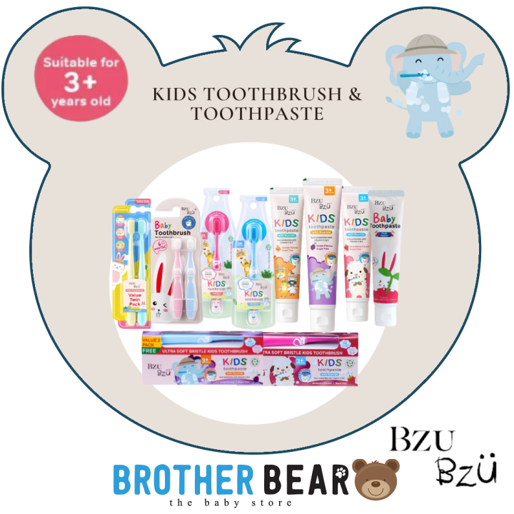 BZU BZU Kids Toothbrush / Toothpaste/ Oral Care Bundle (Toothpaste ...