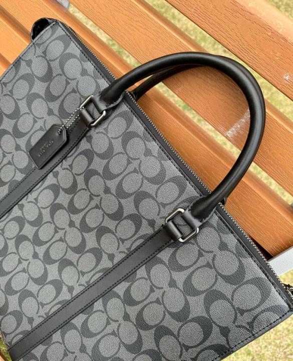 Coach CE400 Graham Briefcase In Signature Canvas - Black | Lazada PH