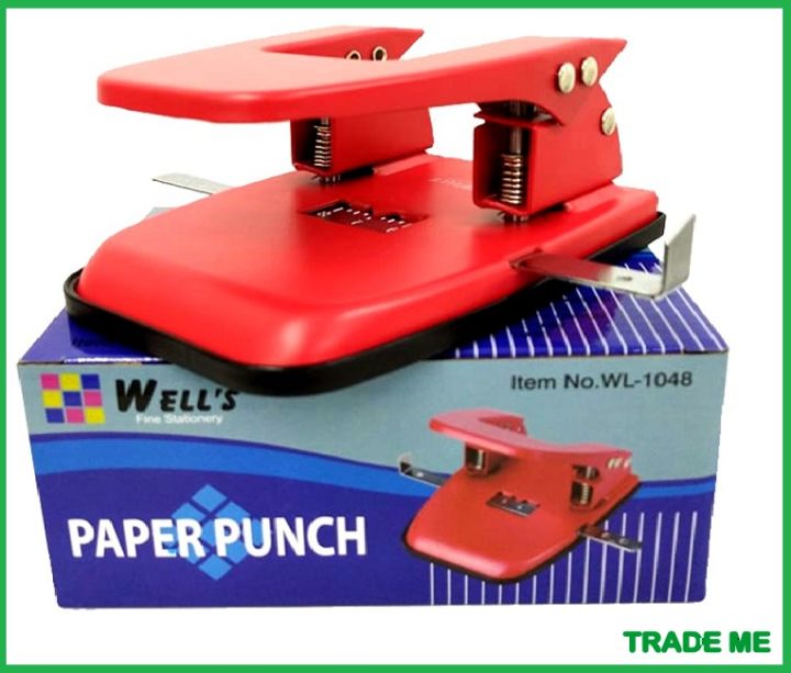 2-Hole Paper Puncher (Adjustable Paper Guide with Waste Collection ...