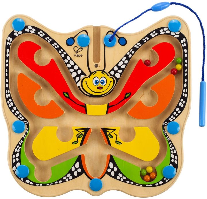 Hape , E1704 Color Flutter Butterfly Magnetic Maze Toy for Kids, Wooden ...