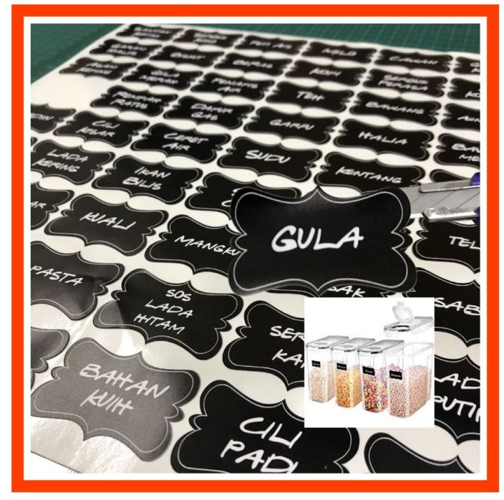 VHOME READY STOCK Sticker Dapur / Label Dapur Murah / Label Rempah ...