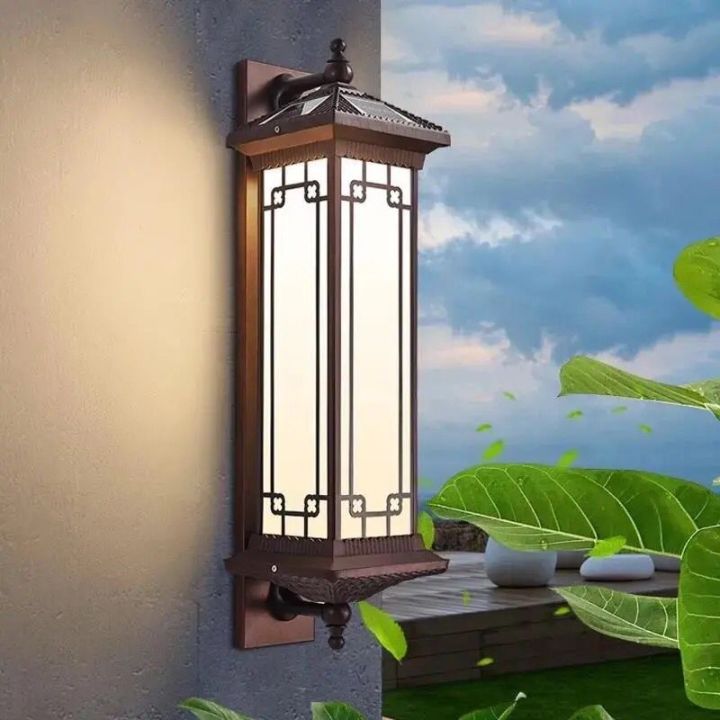 Solar and Electric 2 in1 Dual Wall décor Light Large Outdoor Gate ...