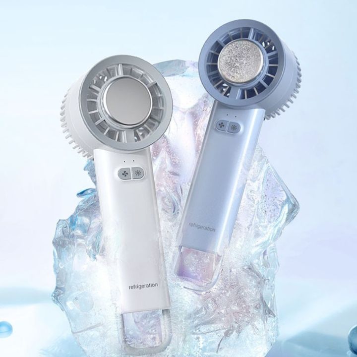 DFVDS Mini Handheld Turbo Fan Rechargeable Semiconductor Ice Sensation ...