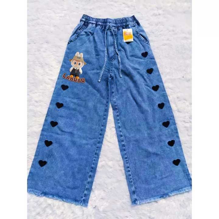 BIGG SALLE CLANA KULOT JEANS RAWIS ANAK KARAKTER LABUBU KUROMI SABLON ...