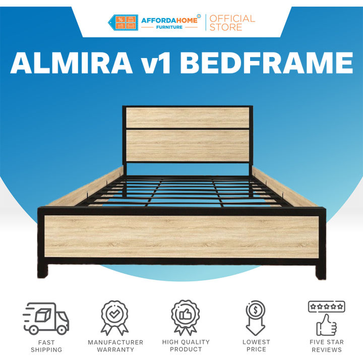 ALMIRA(V1) WOOD & METAL BED FRAME - Affordahome Furniture | Lazada PH