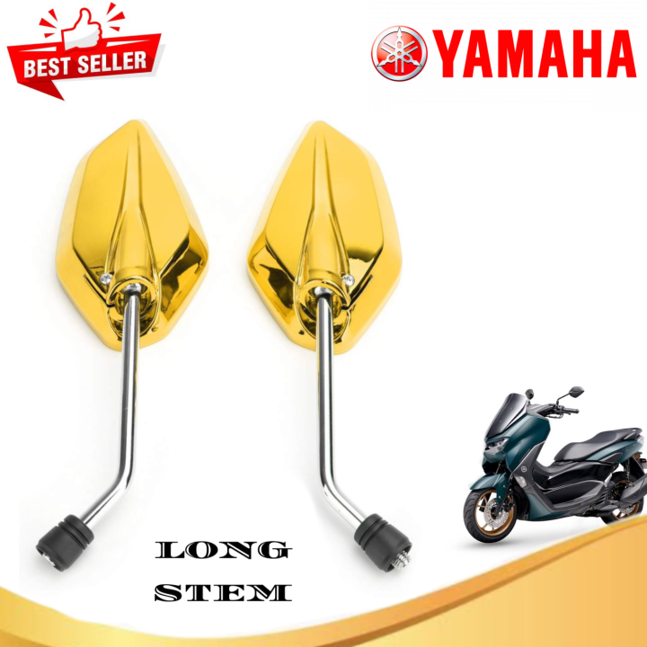 HONDA XRM 110 125 /MOTORCYCLE Side Mirror GOLD GLOSSY ALLOY STEM LONG ...