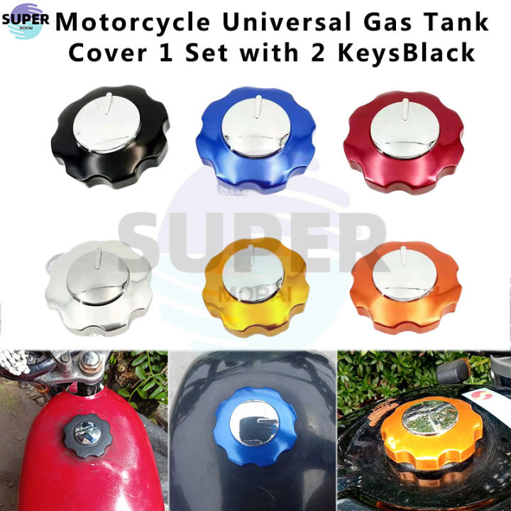 Motorcycle Universal Fuel Tank Filler cap Gas Tank Cover 1 Set with 2 ...