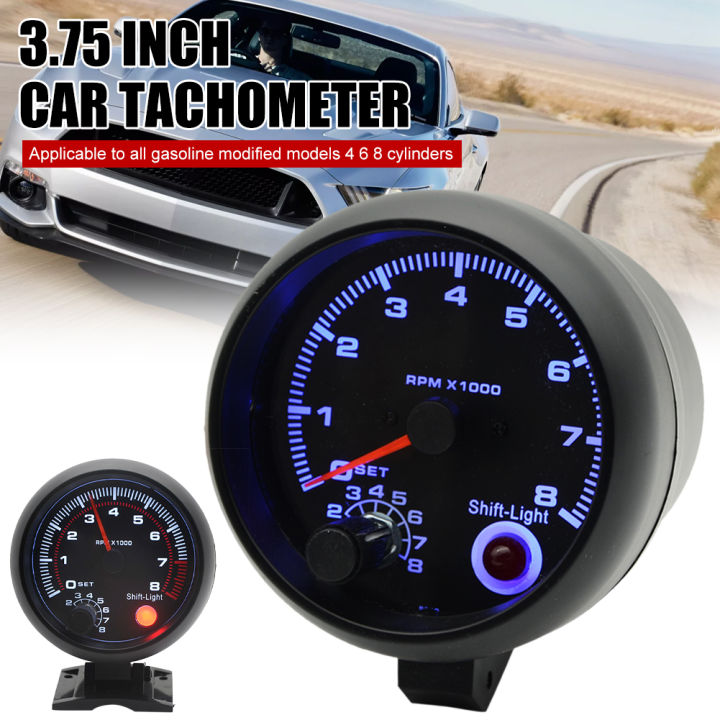 MB【Ready Stock】3.75 inch Universal Car Tachometer 12V 0-8000 RPM Engine ...