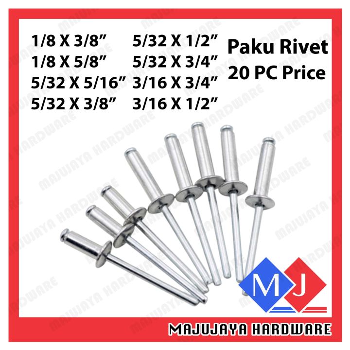 Paku Rivet Ribet Aluminium Quality Blind Rivet Paku Rivet Pop Rivet ...