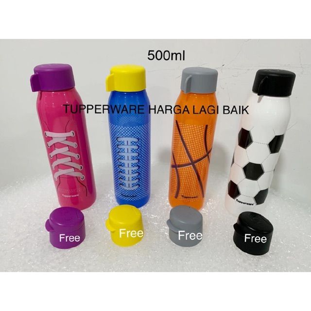 Tupperware Eco Fancy Flip Top Water Bottle 500 , 750ml (Botol / Bottles ...
