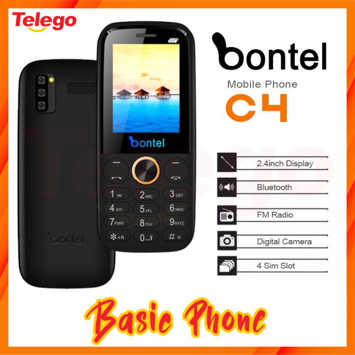 Bontel C4 Basic Mobile Phone 3000mAh Big Battery 4 Sim Slot with ...