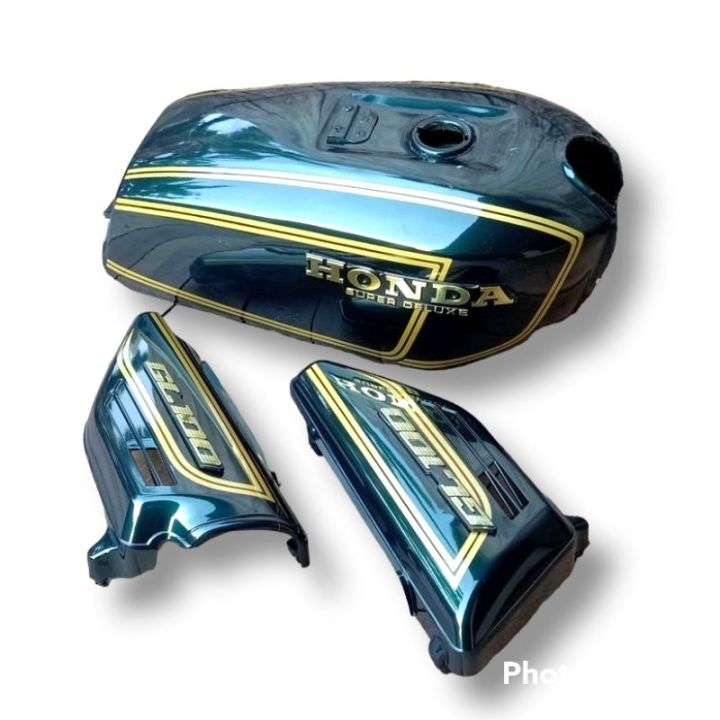 Tangki GL 100 pres pabrik warna hijau botol set box aki set emblem gl 100 | Lazada Indonesia