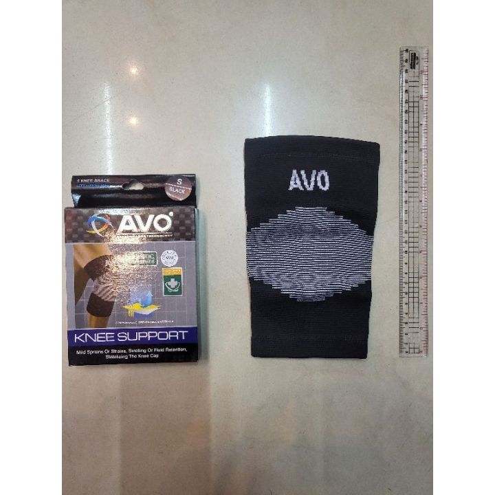 KNEE SUPPORT AVO BLACK HITAM ELASTIC KNEE BRACE BREATHABEL MATERIALS ...