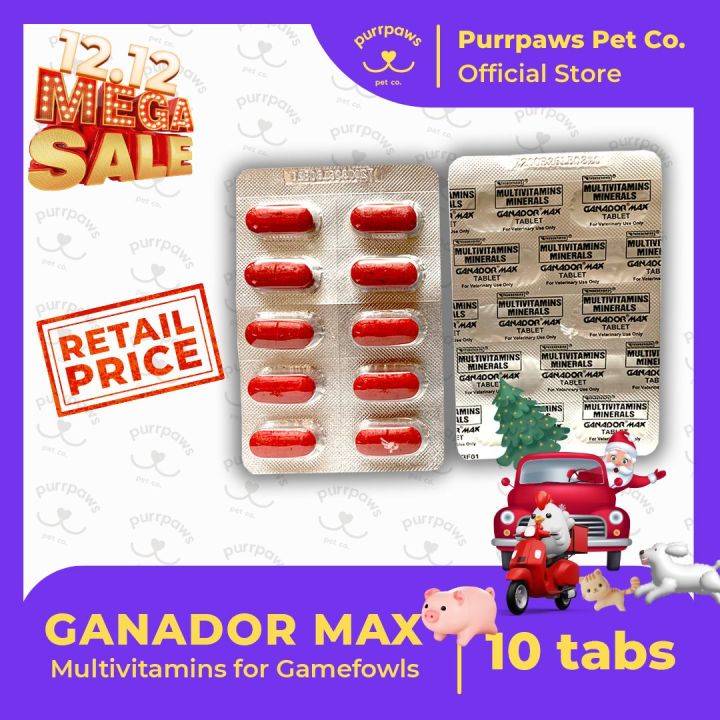GANADOR MAX Multivitamins For Game Fowls (TINGI/RETAIL) (10 tablets ...