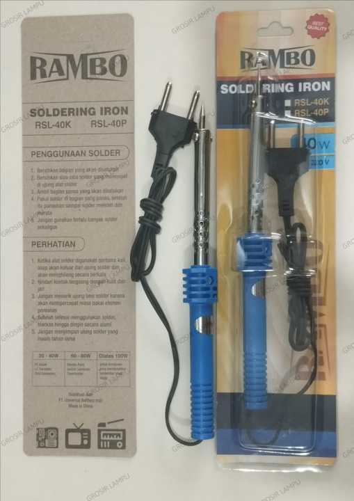 RAMBO Soldering Iron 40 Watt RSL-40 P/ RSL-40 K Gagang Plastik / Kayu ...