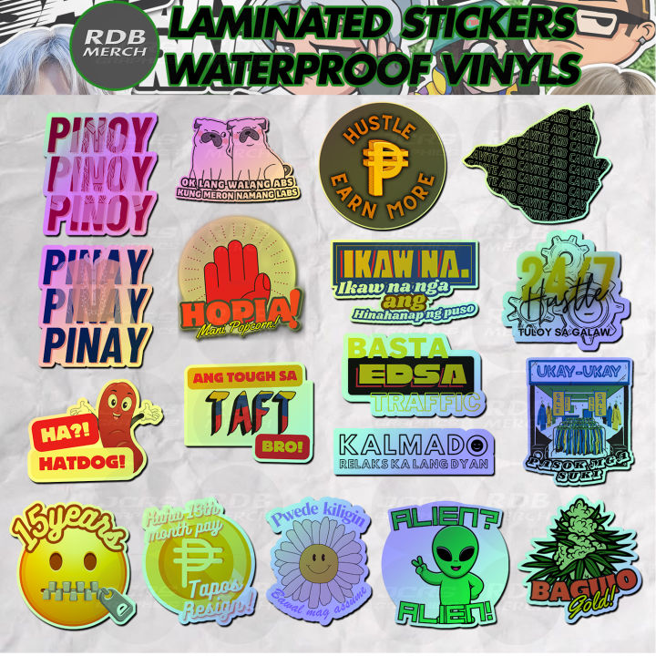 RDB Batch 1 Pinoy Design Stickers White Vinyl Hologram Laminated ...