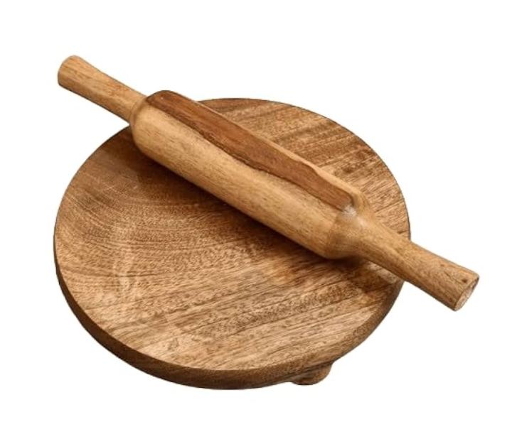 Wooden Chakla Belen Rolling Board Stand Chapati and Roti Maker Rolling ...