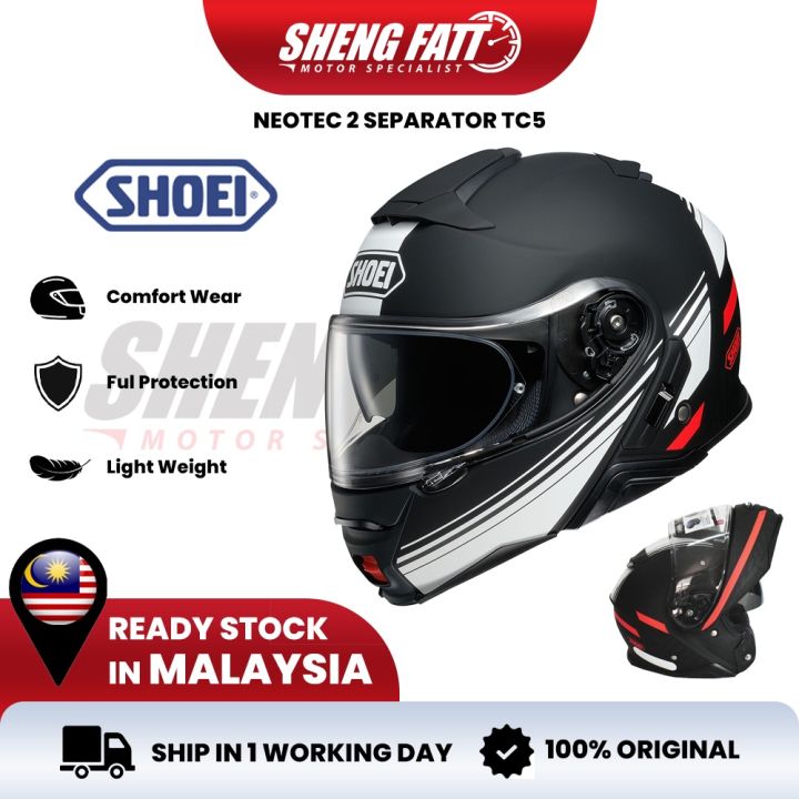 SHOEI Neotec 2 Separator TC5 Helmet Motor Visor Topi Keledar Full Face ...