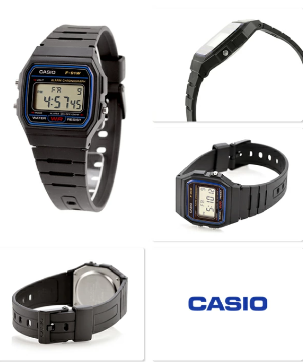 นาฬิกา Casio รุ่น F91W | นาฬิกาดิจิตอล | กันน้ำ 30 เมตร | ไฟ LED ...